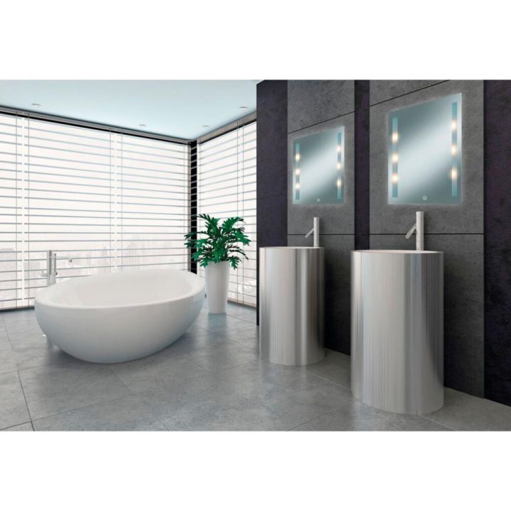 Spegill 50x70cm LED Kristall-Form Moonlight Ferhyr | BAUHAUS