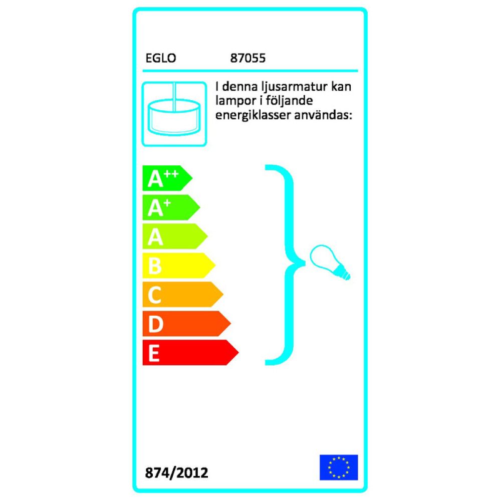 Borðstofuljós Brenda 60W EGLO þv34cm hvítt/króm hæ | BAUHAUS