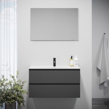 Baðinnrétting með handlaug 90 cm grá Camden | BAUHAUS