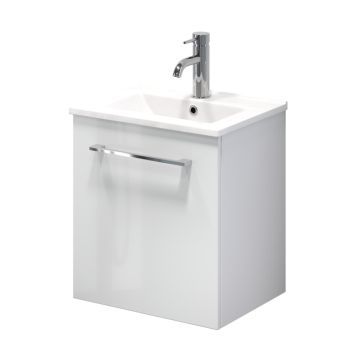 Baðinnrétting með handlaug 40 cm Camden hvít hágla | BAUHAUS